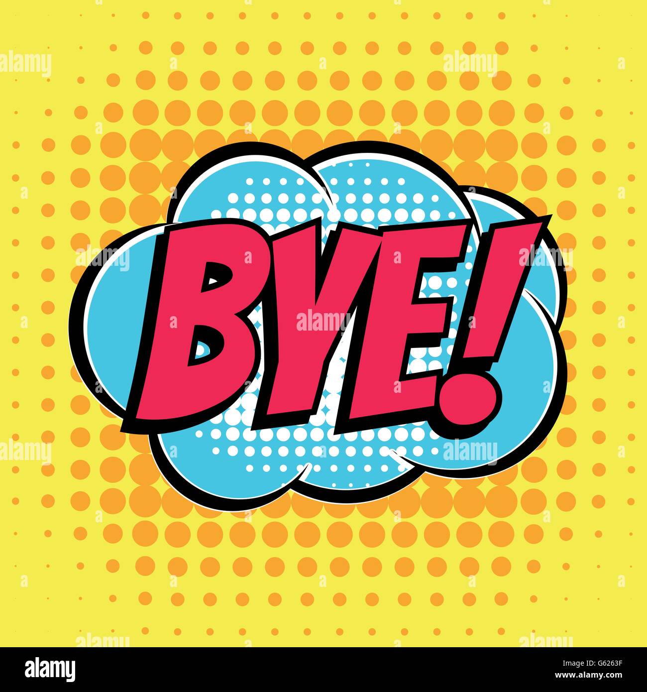 Bye comic book bubble text retro style Stock Vector Image & Art - Alamy