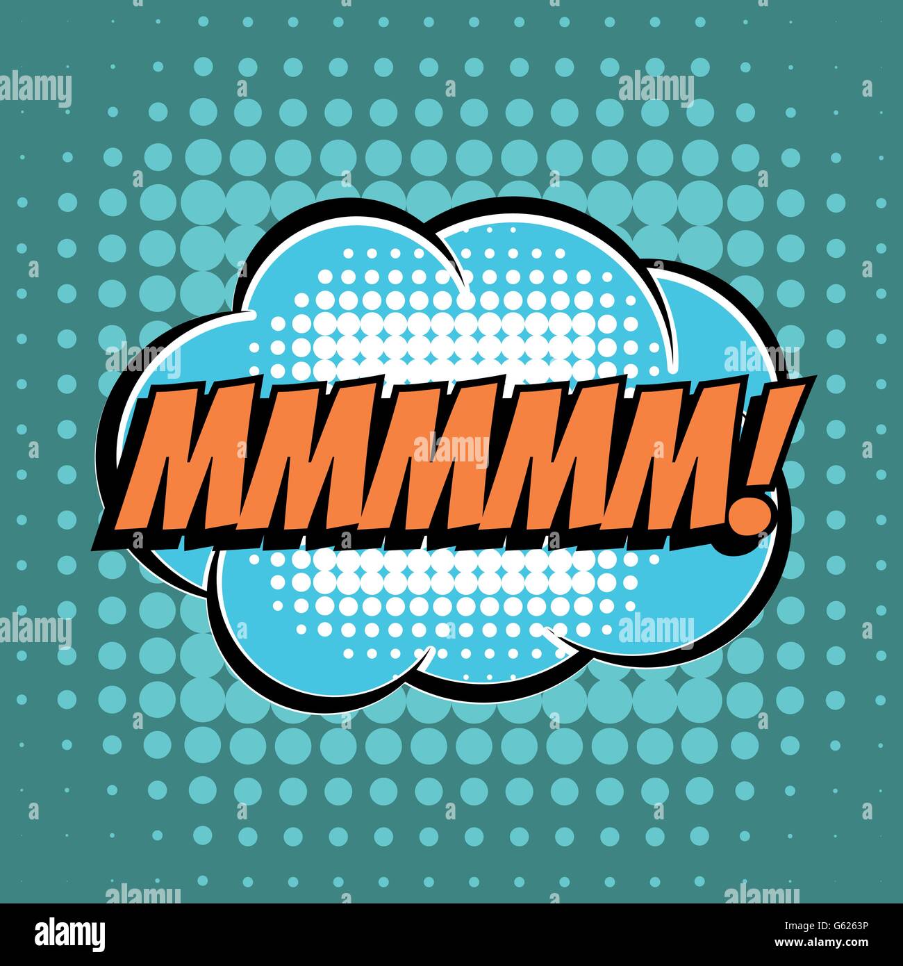 Mmm comic book bubble text retro style Stock Vector Image & Art - Alamy