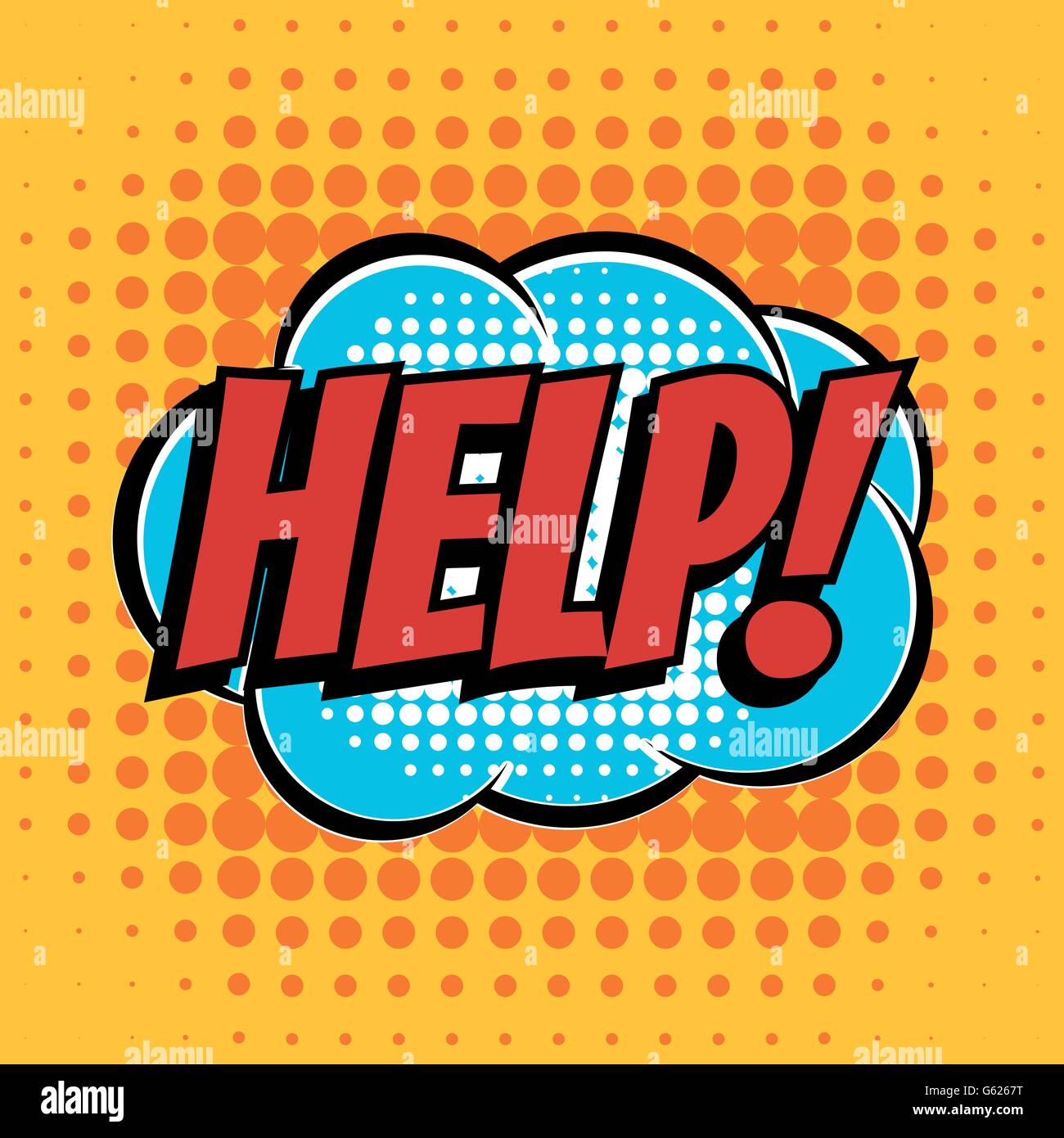 Help comic hi-res stock photography and images - Alamy