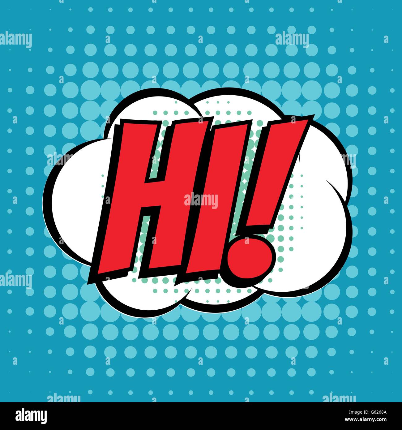 Hi comic book bubble text retro style Stock Vector Image & Art - Alamy