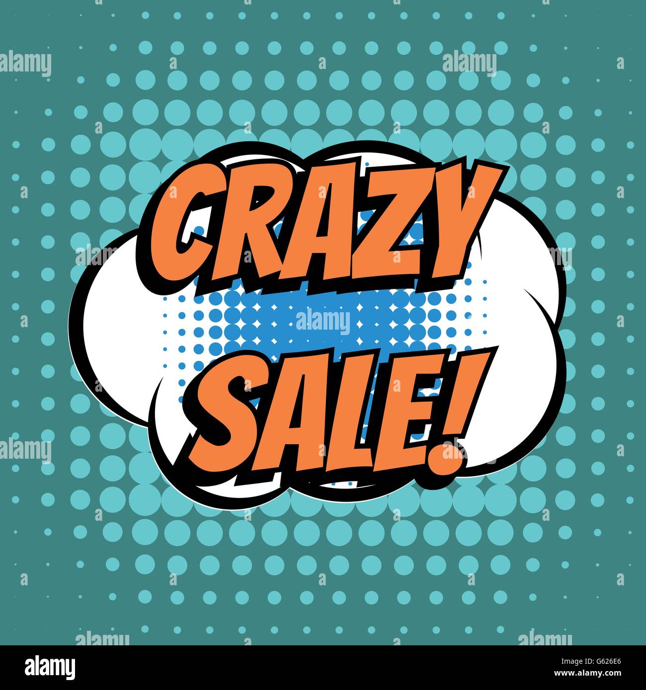 Crazy sale comic book bubble text retro style Stock Vector Image & Art ...