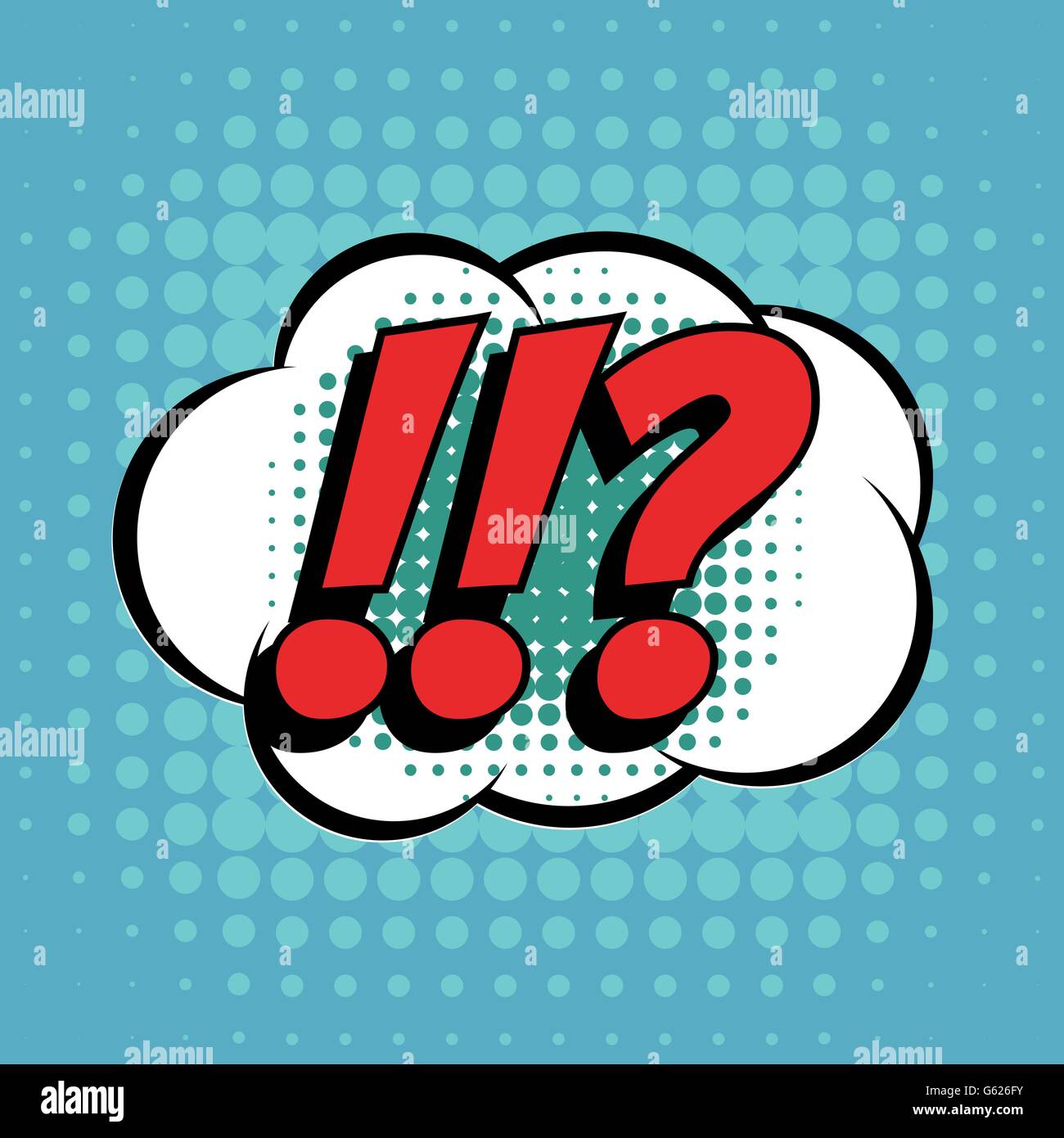 Questions exclamation marks comic book bubble text retro style Stock ...