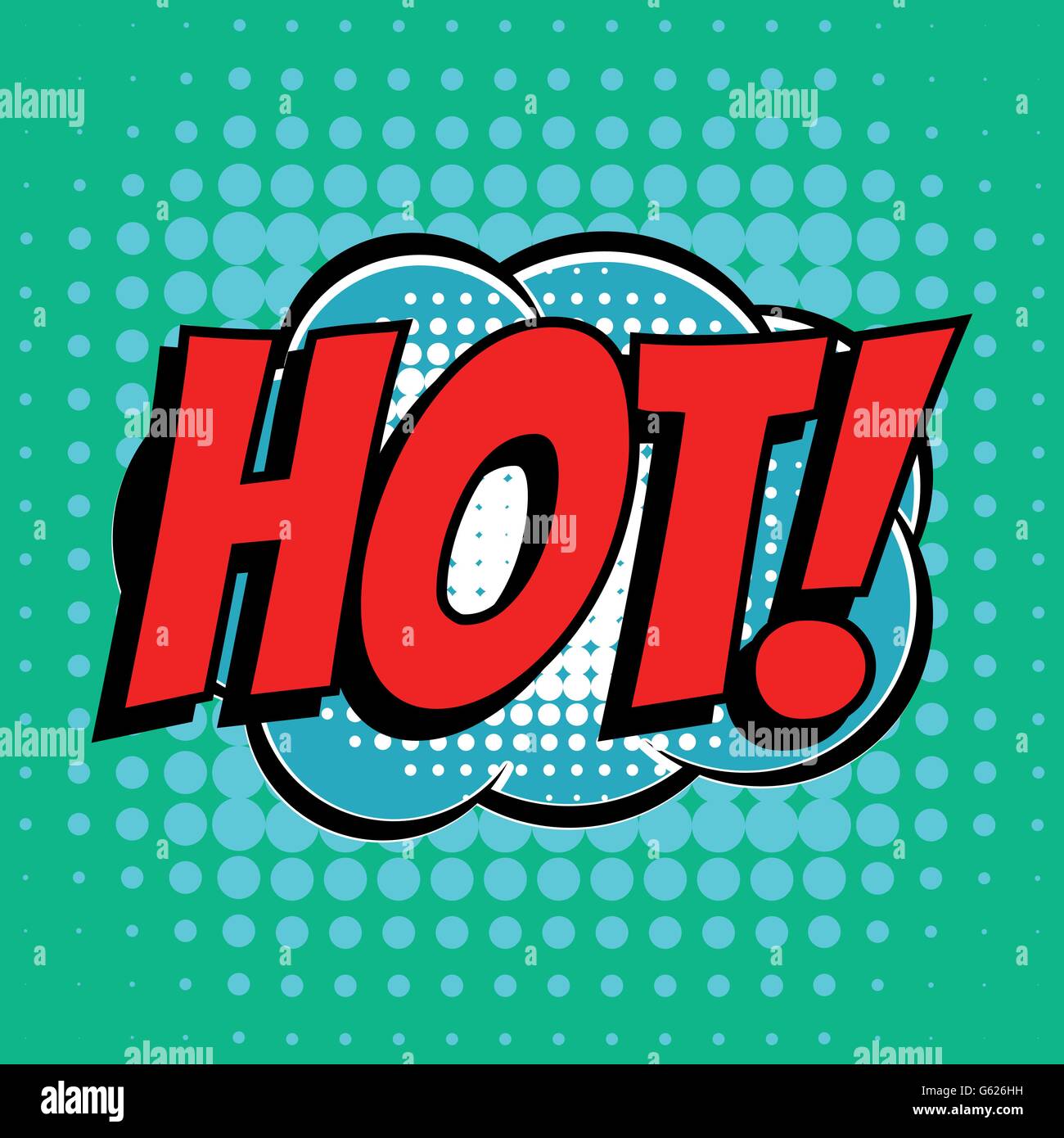 Hot comic book bubble text retro style Stock Vector Image & Art - Alamy