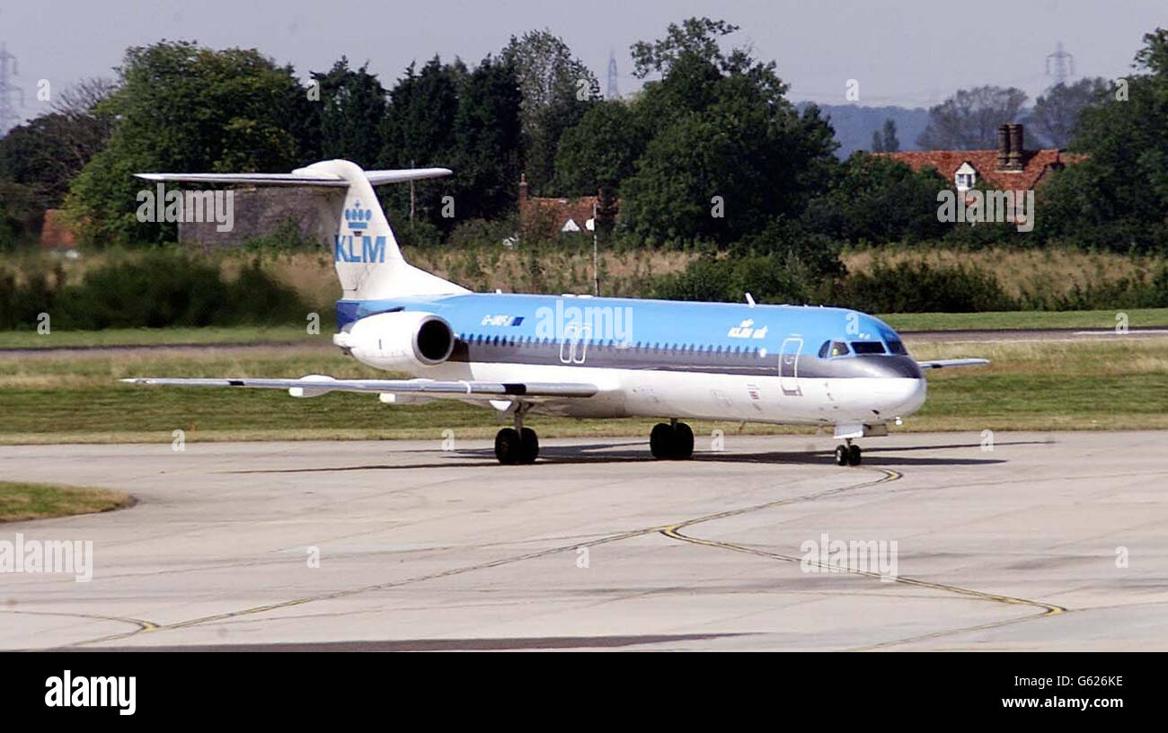 London Stansted Airport. London Stansted Airport a KLM plane gets ready ...