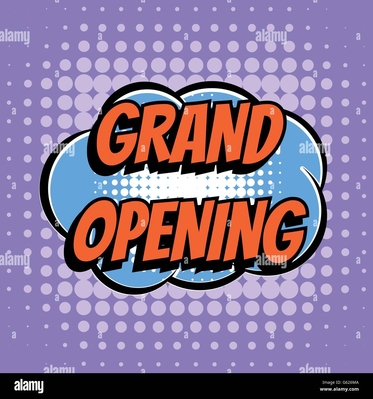 Grand opening comic book bubble text retro style Stock Vector Image ...