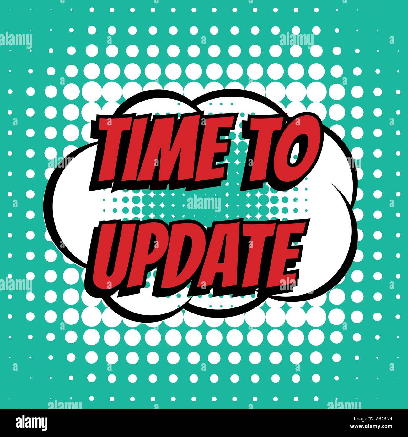 Time to update comic book bubble text retro style Stock Vector Image ...