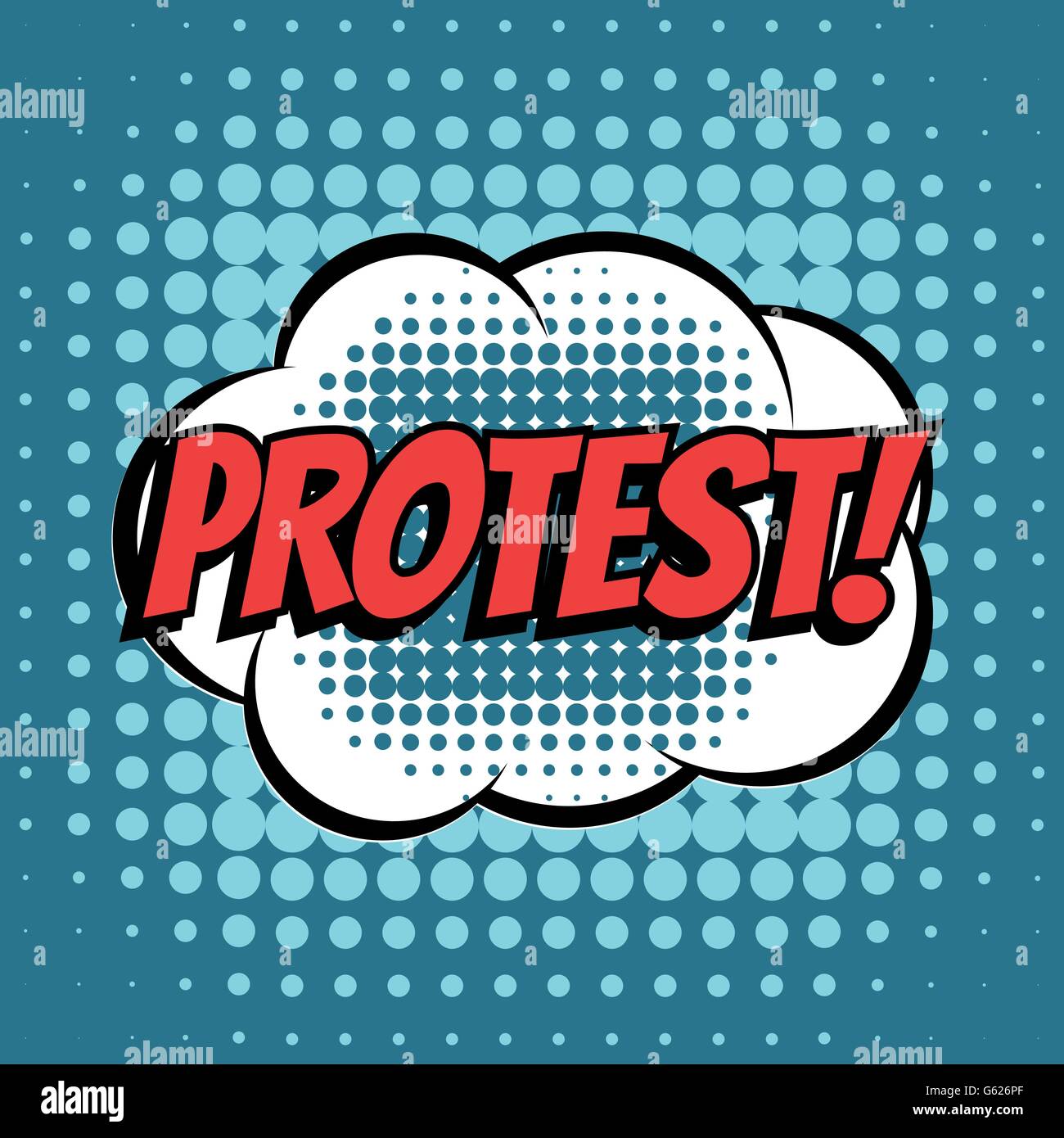 Protest comic book bubble text retro style Stock Vector Image & Art - Alamy