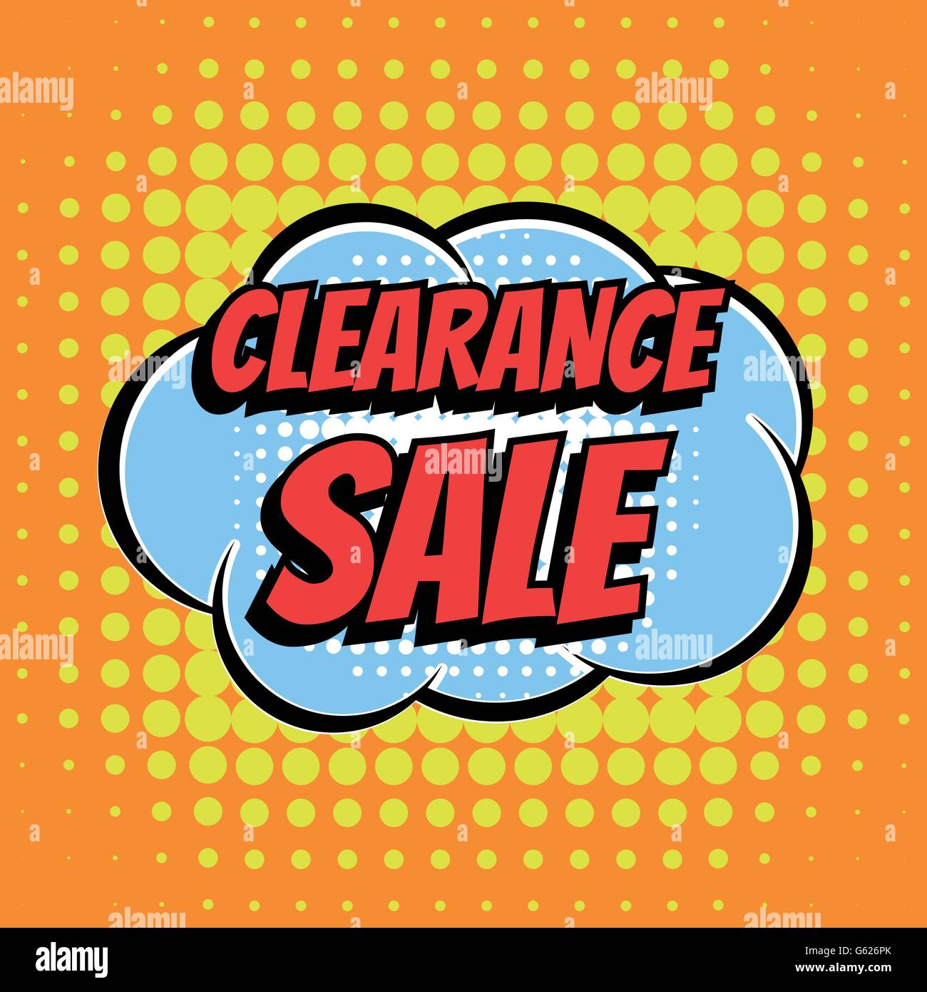 Clearance sale comic book bubble text retro style Stock Vector Image ...