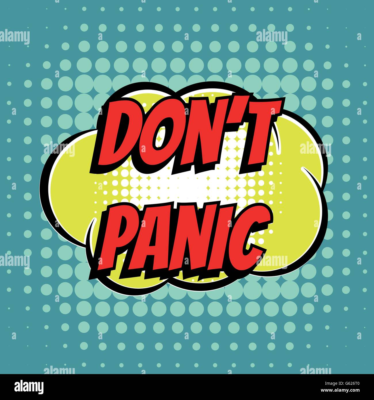 Dont panic comic book bubble text retro style Stock Vector Image & Art ...