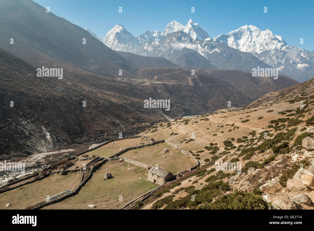Nice landscape view of Everest Base camp trek Stock Photo - Alamy