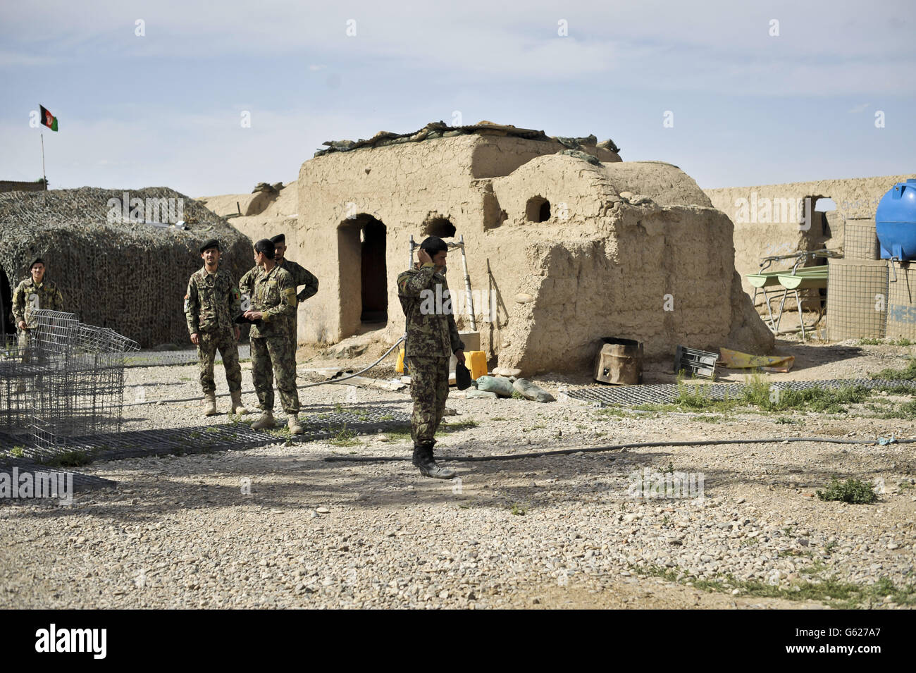 An Afghan constructed building sits within an ANA base at Patrol Base ...