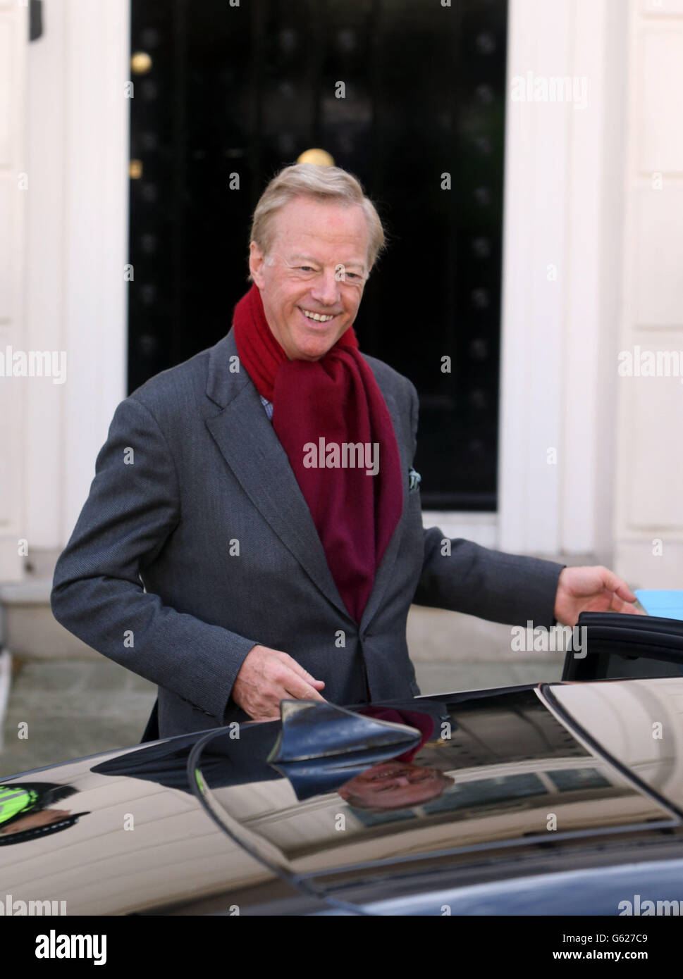 Mark Thatcher leaves the home of his late mother Lady Thatcher in ...