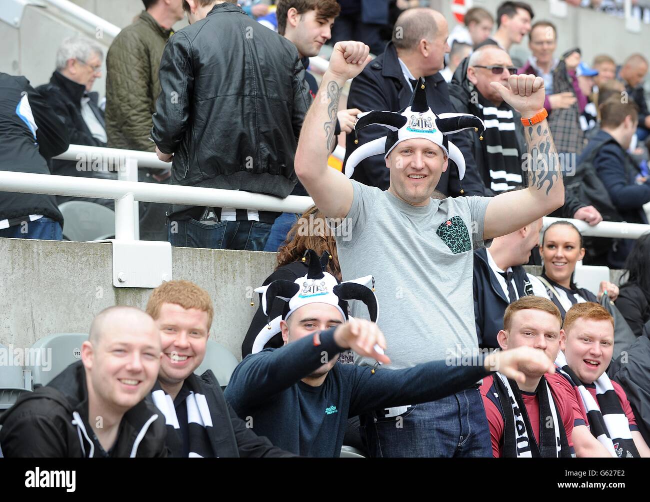 Newcastle united fans in the stands at st james park hi-res stock ...
