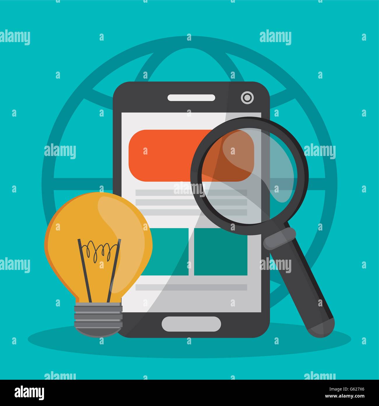 Online advertising design magnifying Stock Vector Images - Alamy