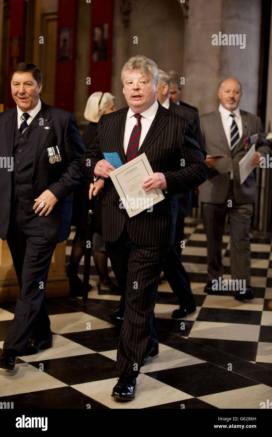 Simon Weston arrives for the funeral service of Baroness Thatcher at St ...