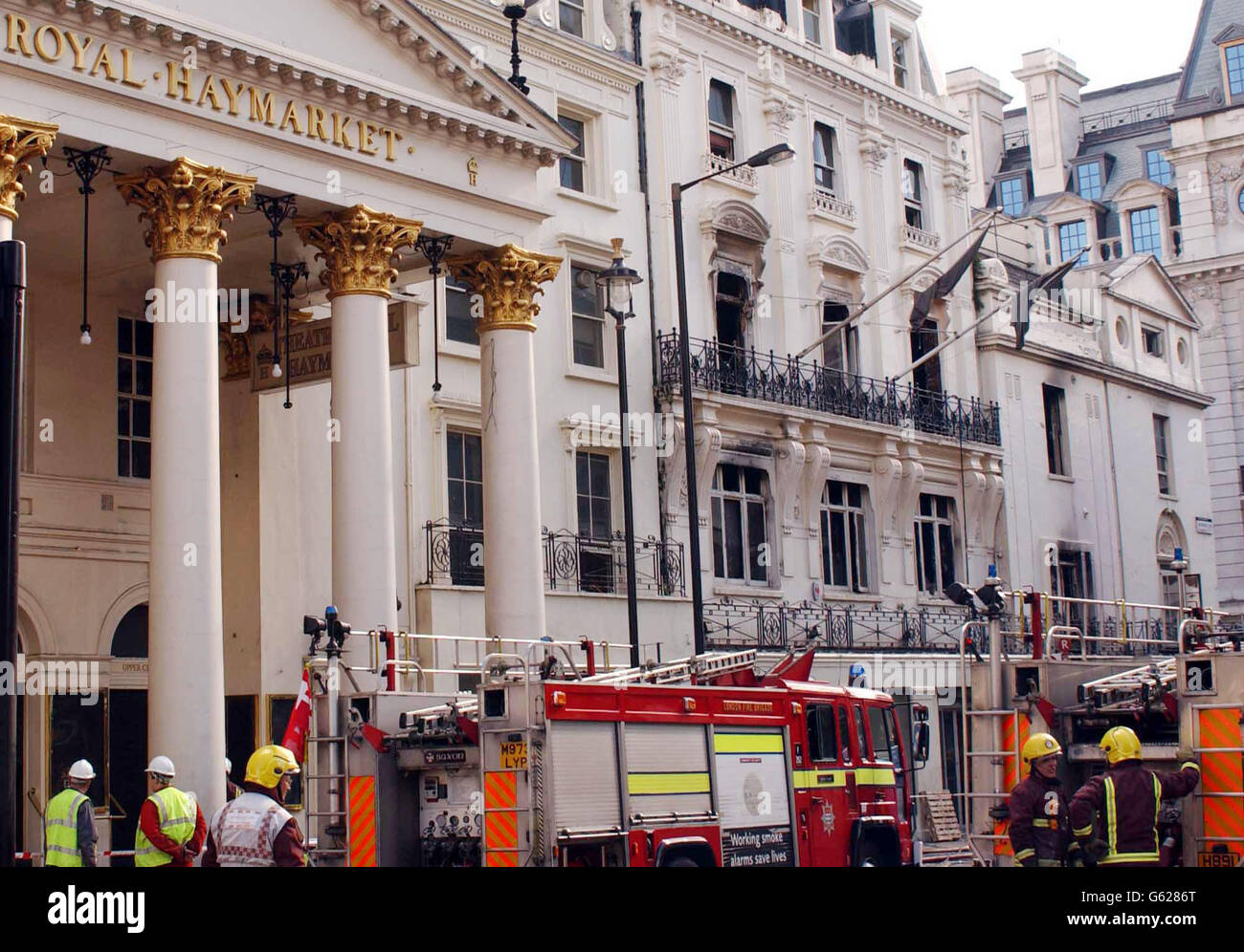 Aftermath fire near theatre royal in haymarket in london hi-res stock ...
