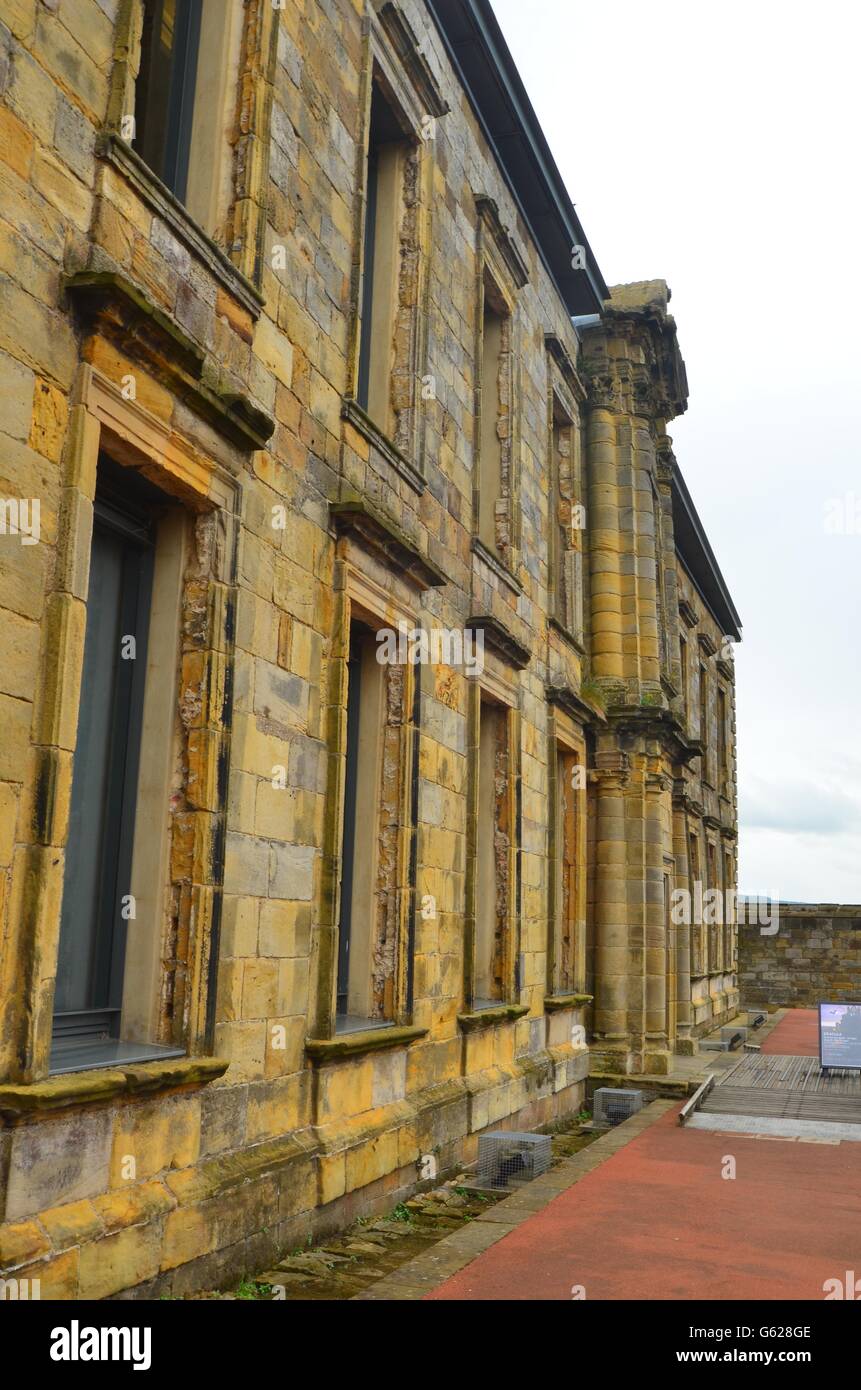 Cholmley House or Whitby Hall, banqueting house, Whitby Abbey Stock ...