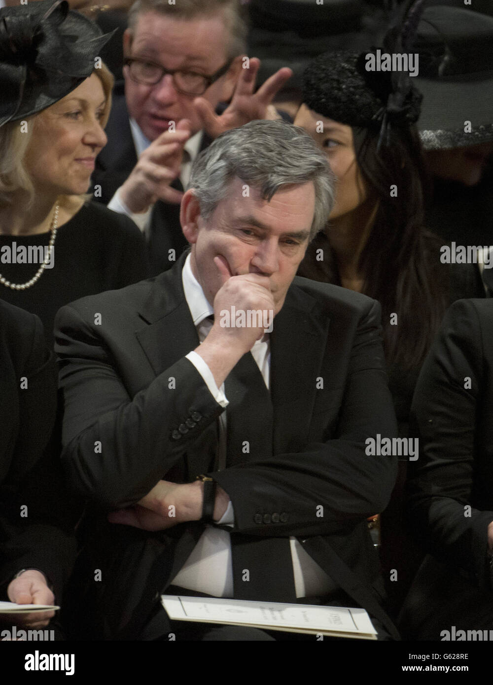 Gordon brown in the congregation at st pauls cathedral hi-res stock ...