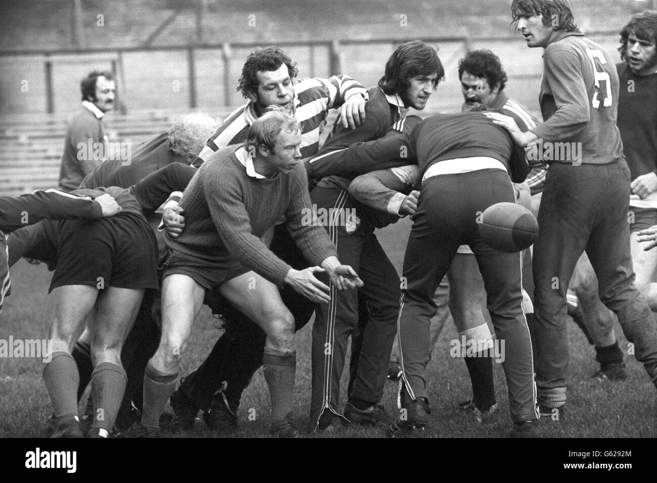 Rugby Union - Gosforth Rugby Club. Colin White clears the ball from a ...