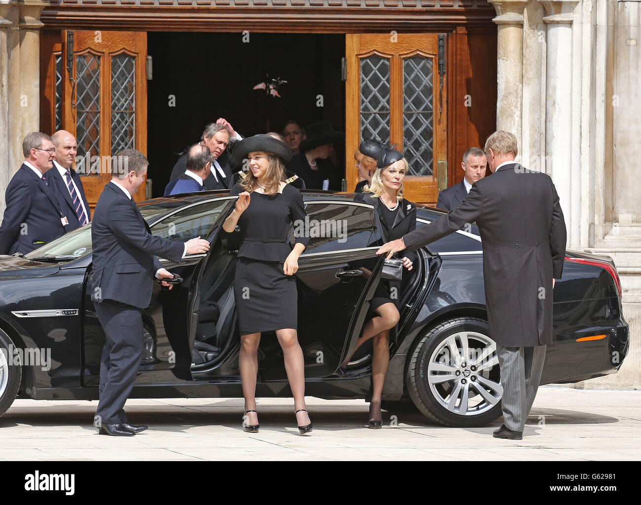 The Thatcher family arriving at the Guildhall for a reception of ...