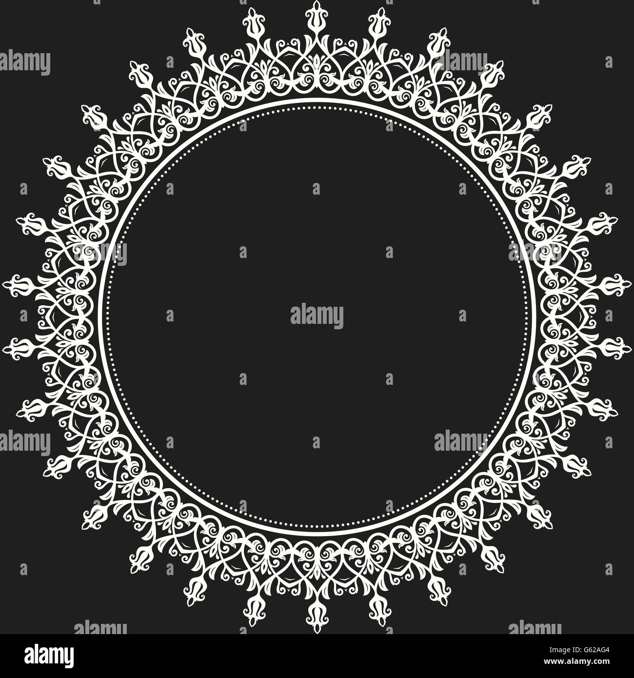 Floral Modern Round Frame Stock Photo - Alamy