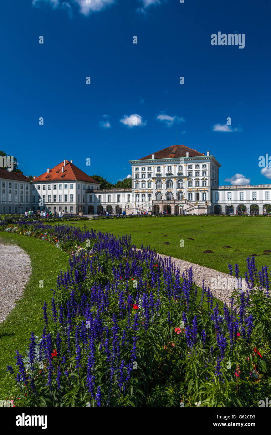 Nice front view of Nymphenburg palace, Munich Germany Stock Photo - Alamy