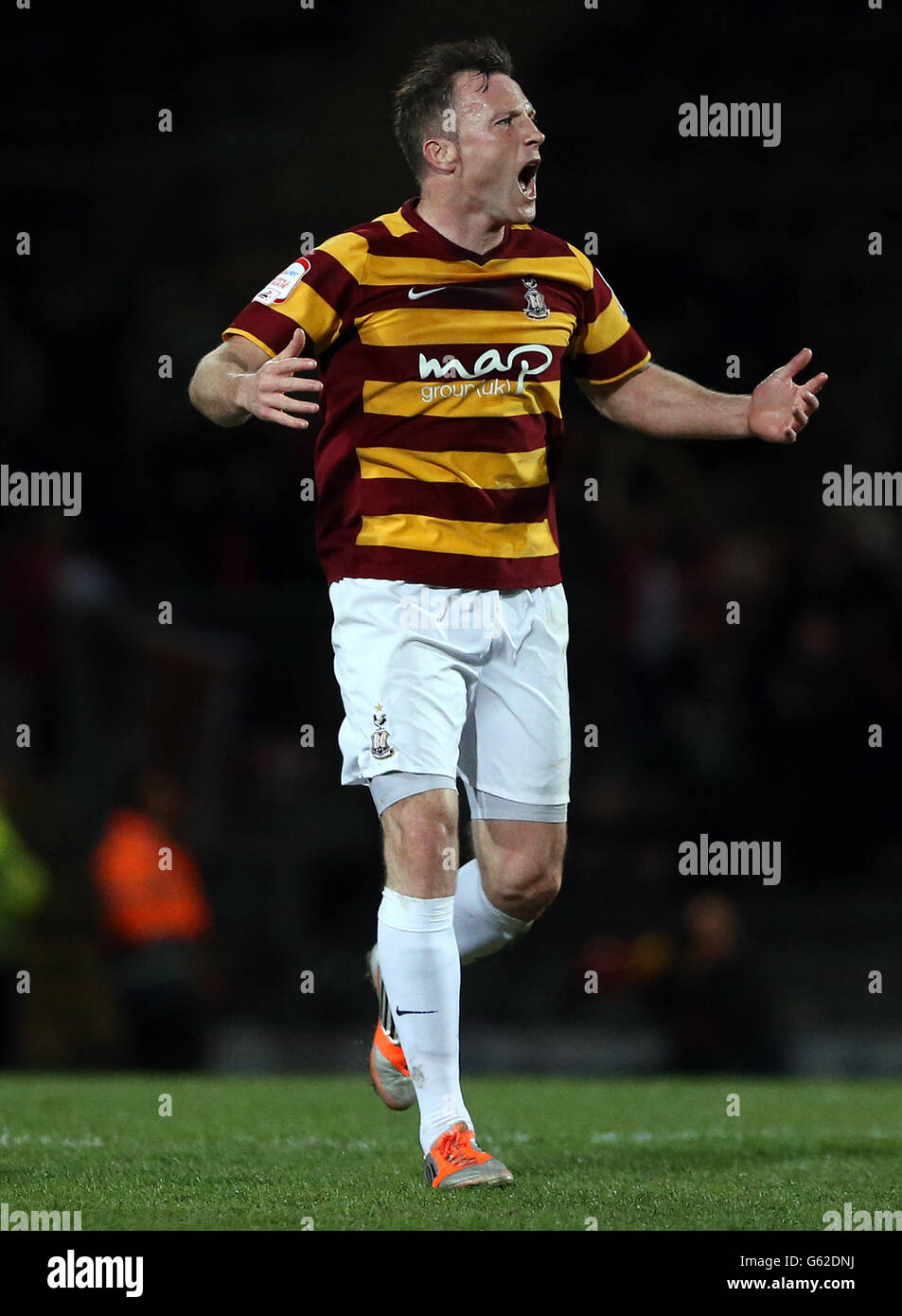 Bradford City's Garry Thompson celebrates scoring against Burton Albion ...