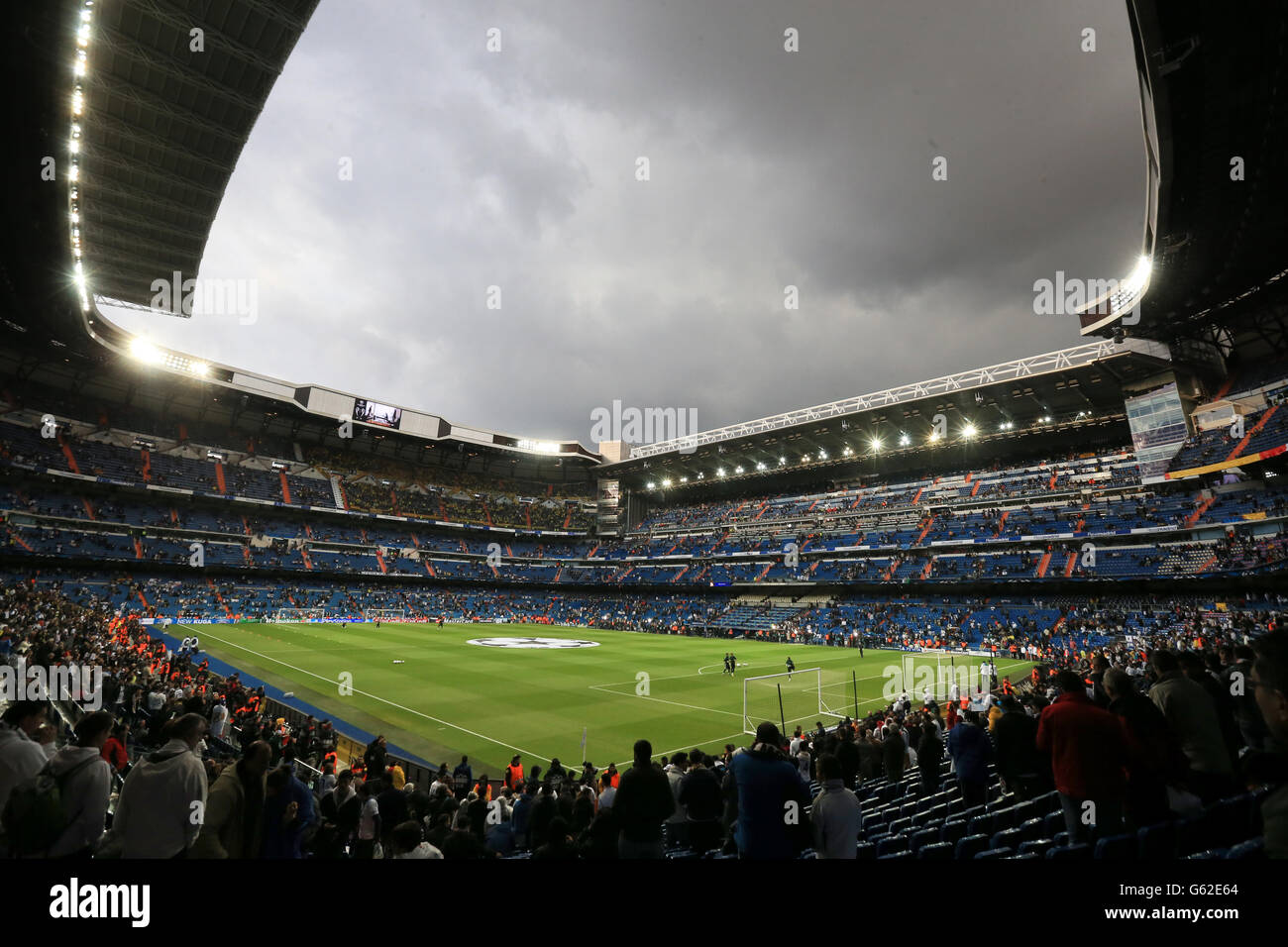 A general view of the Santiago Bernabeu, home of Real Madrid Stock ...