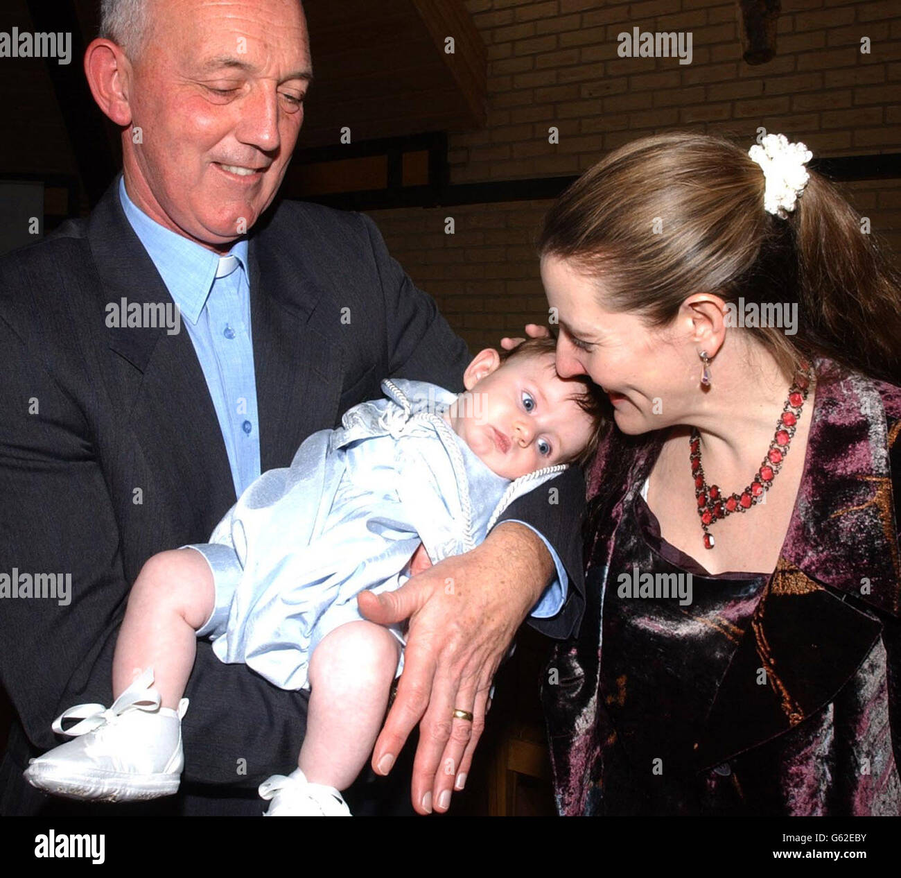 Diane Blood and Rev. Neil Hogg at the christening of her younger son ...