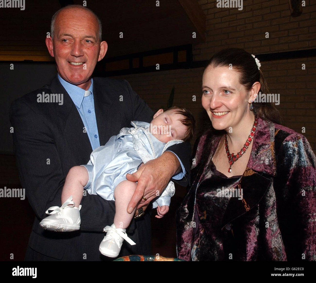 Diane Blood and Rev. Neil Hogg at the christening of her younger son ...