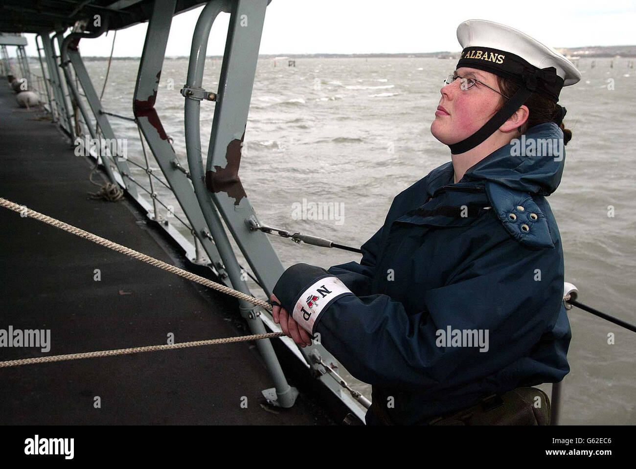 Warship & ferry collision Stock Photo - Alamy