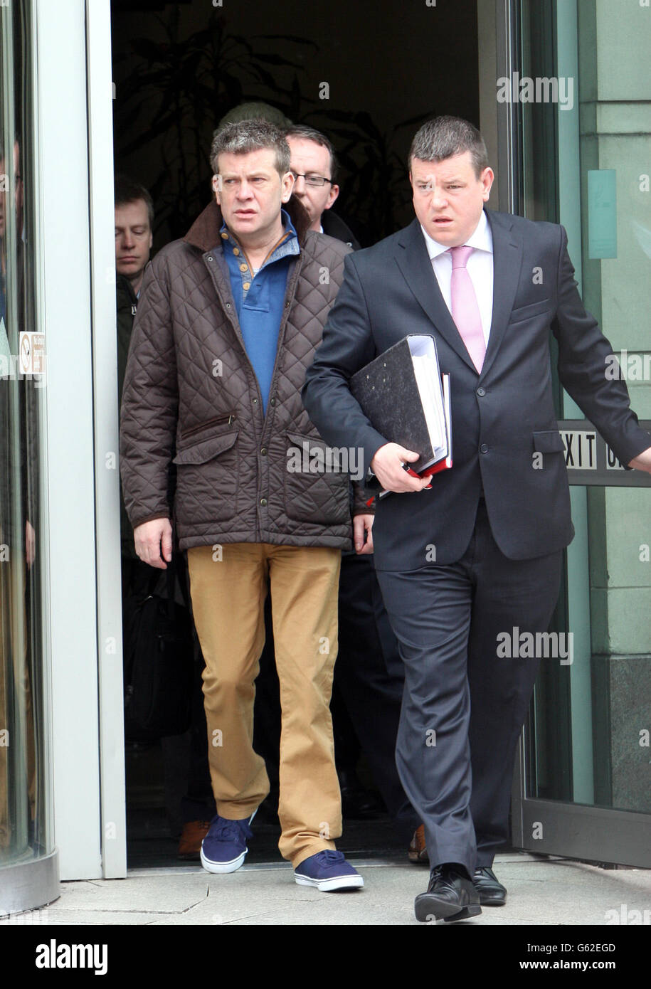 Brian Shivers, 47, of Co Londonderry (left) walks free from Belfast ...