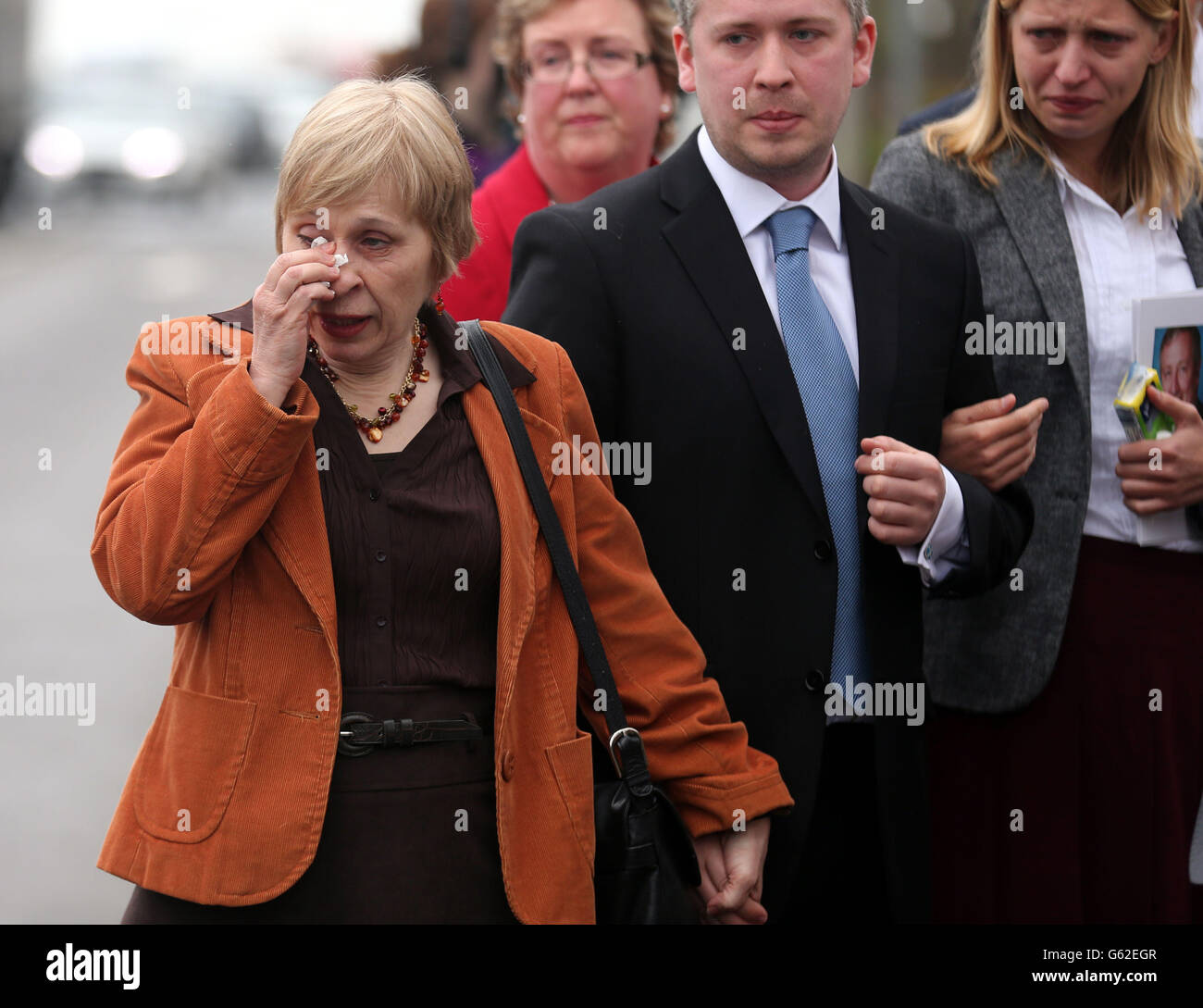 Dorothy Adam leaves after the funeral of her husband, Scottish National ...