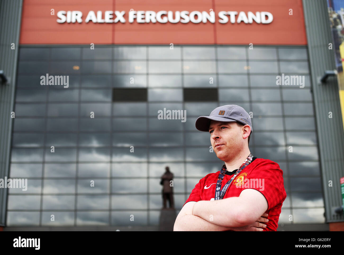 Craig Clark from Manchester outside Old Trafford on the day Sir Alex ...