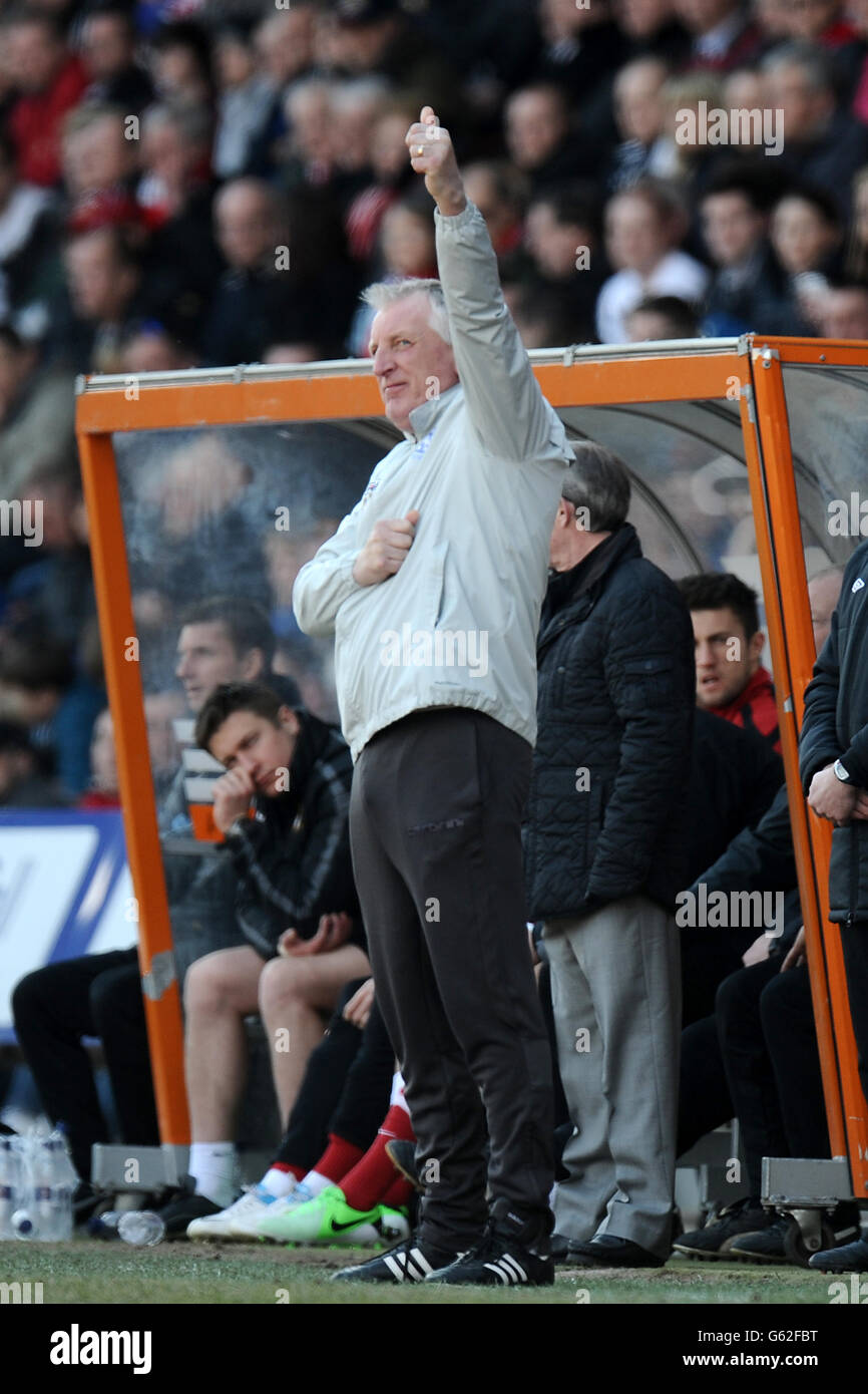 Tranmere rovers manager ronnie moore on the touchline hi-res stock ...