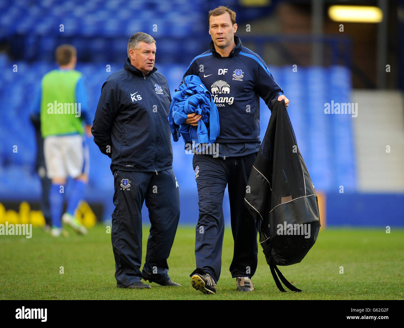 Everton youth-team manager Kevin Sheedy (left) and youth-team coach ...