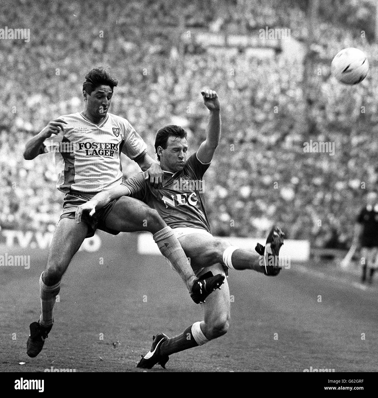 Norwich's Robert Rosario challenges Everton's Dave Watson during the FA ...