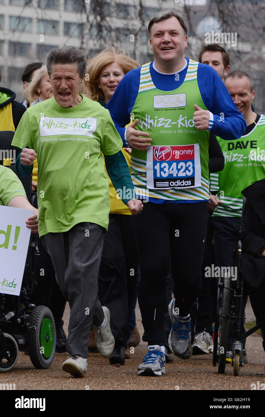 Ed Balls prepares for London Marathon Stock Photo - Alamy