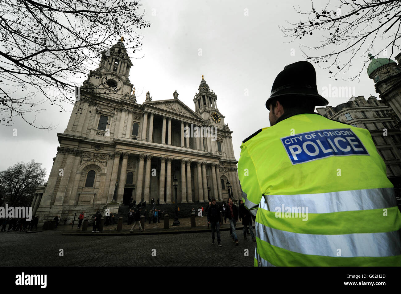 A general view of police officers patrolling outside St Paul's ...