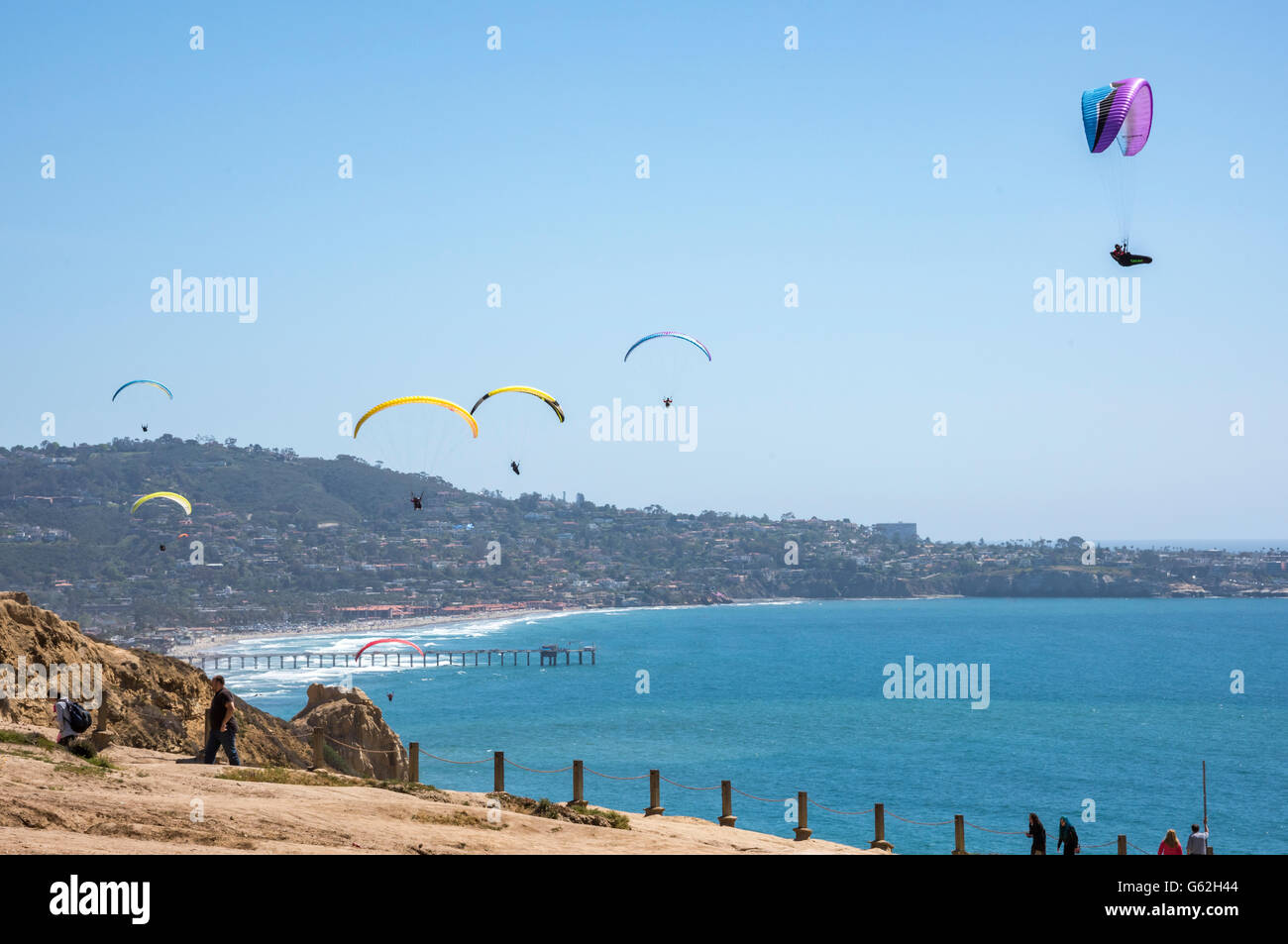 Paragliding along cliffs from Torrey Pines International Glider Port ...