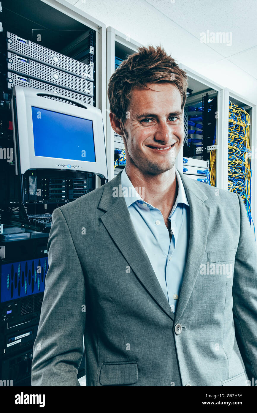 The mainframe and communication racks in datacenter for large ...