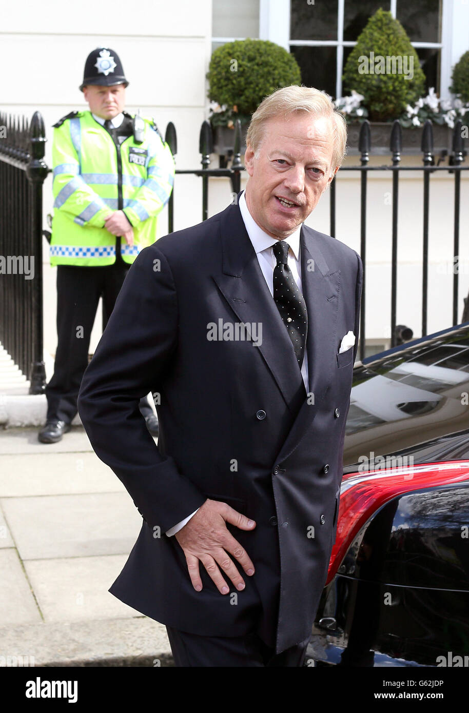 Mark Thatcher leaves the home of his late mother, former Prime Minister ...