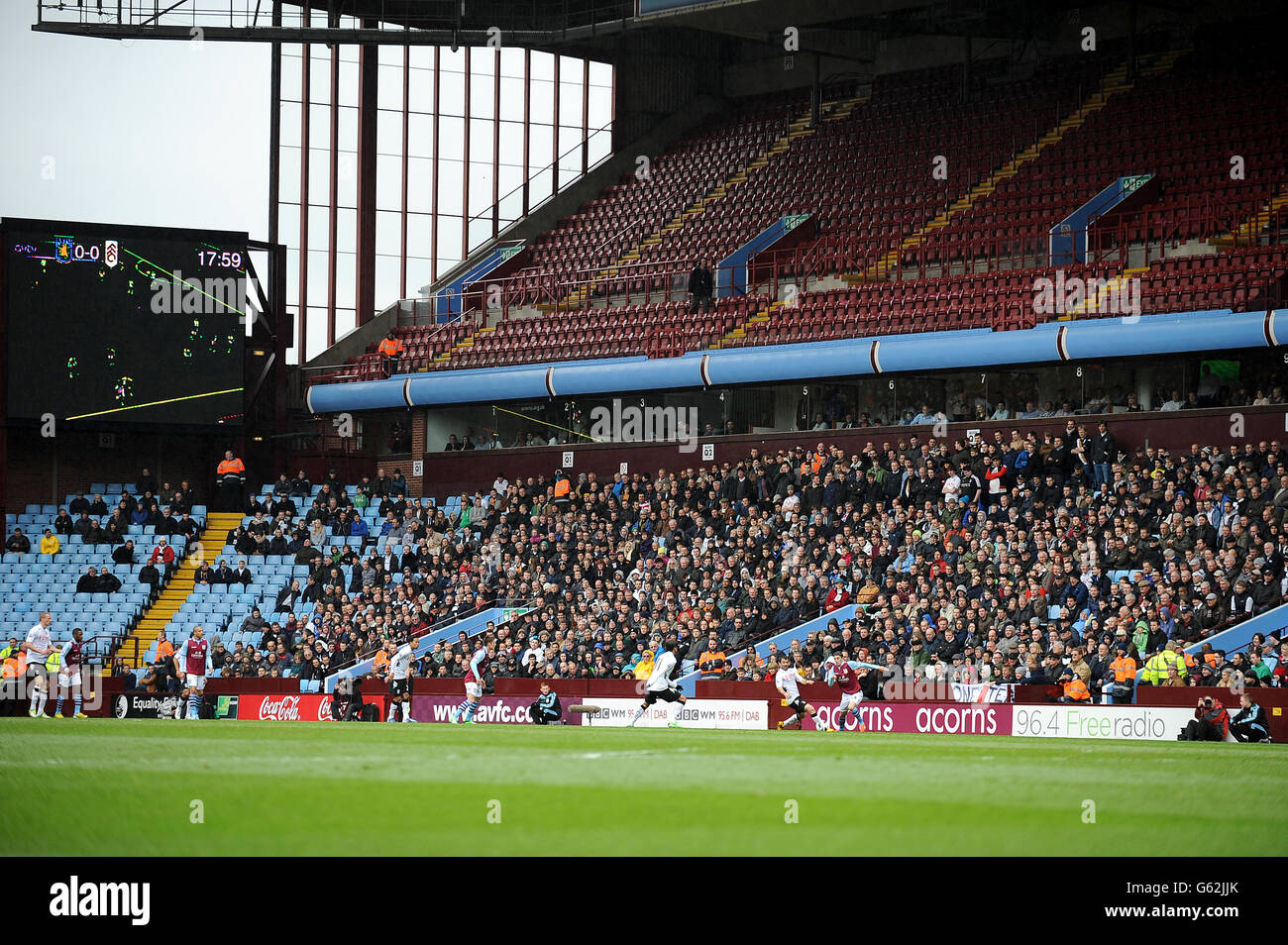 A general view of empty seats at Villa Park during the game between ...