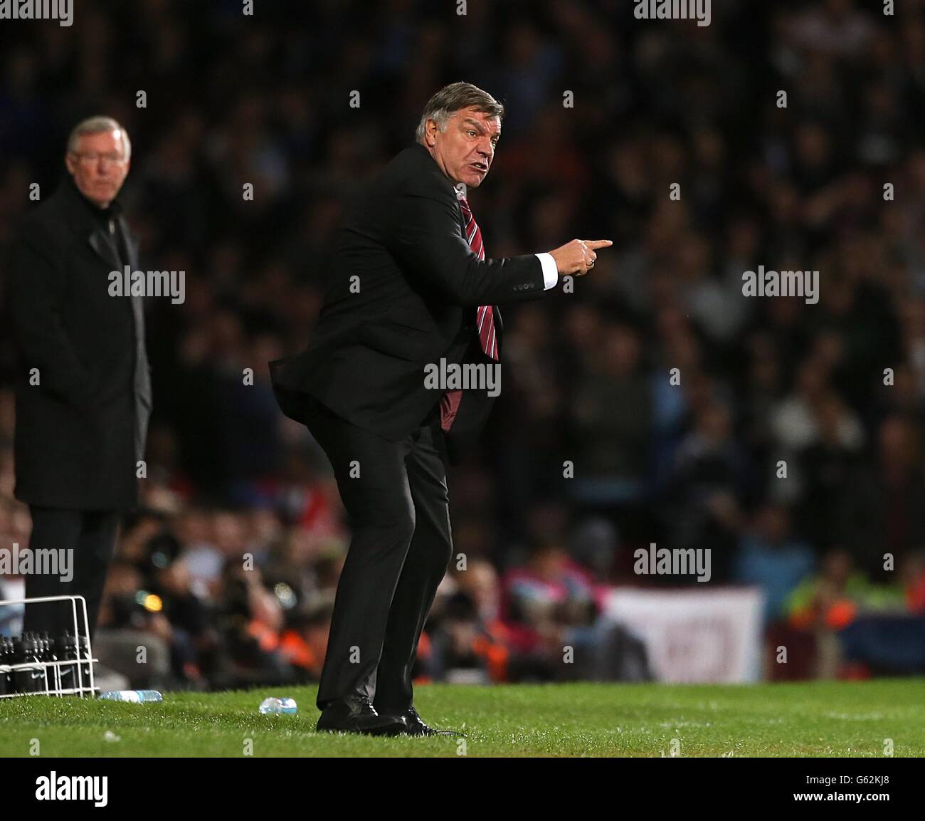 Manchester united manager sir alex ferguson right on the touchline hi ...