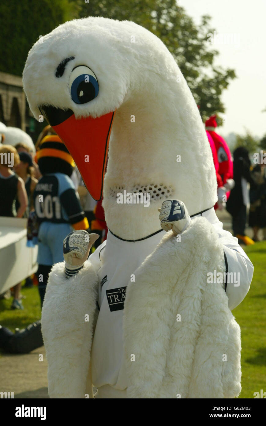 Cyril The Swan From Swansea City F.C warms up before the 4th Mascot ...