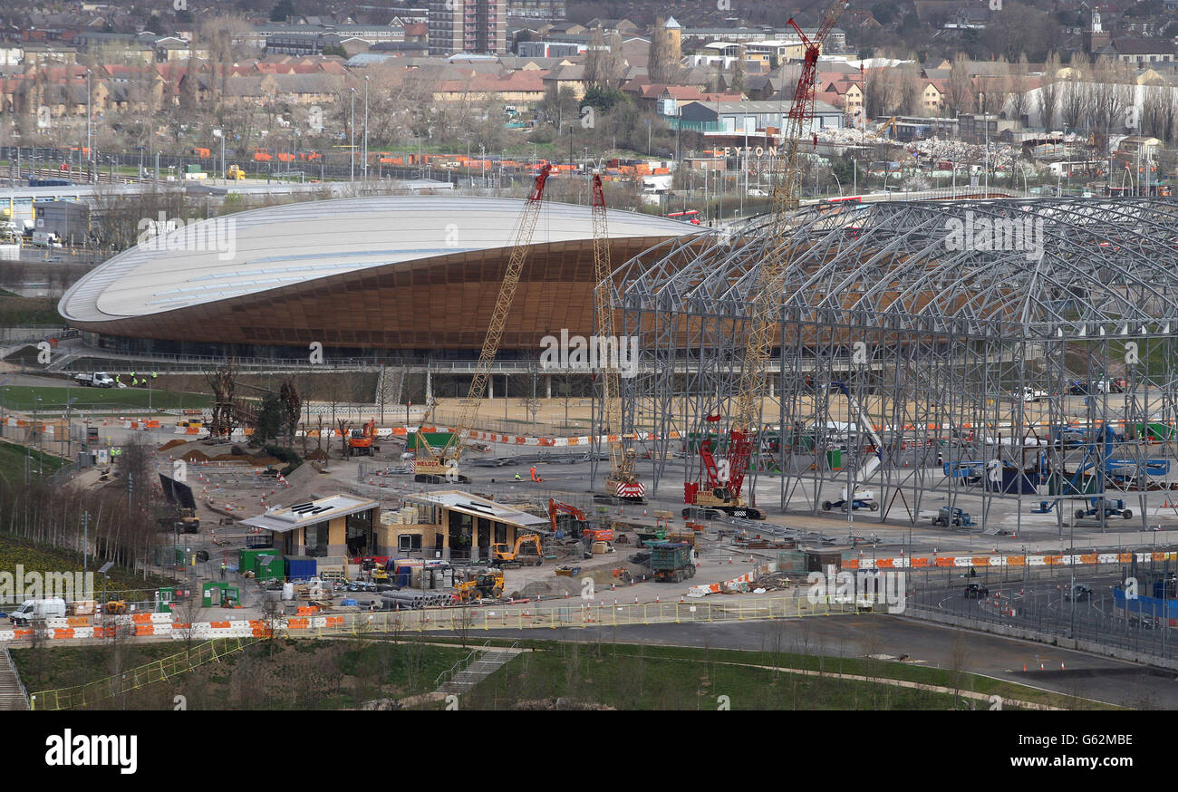 The Velopark showing the Velodrome in the background and the ...