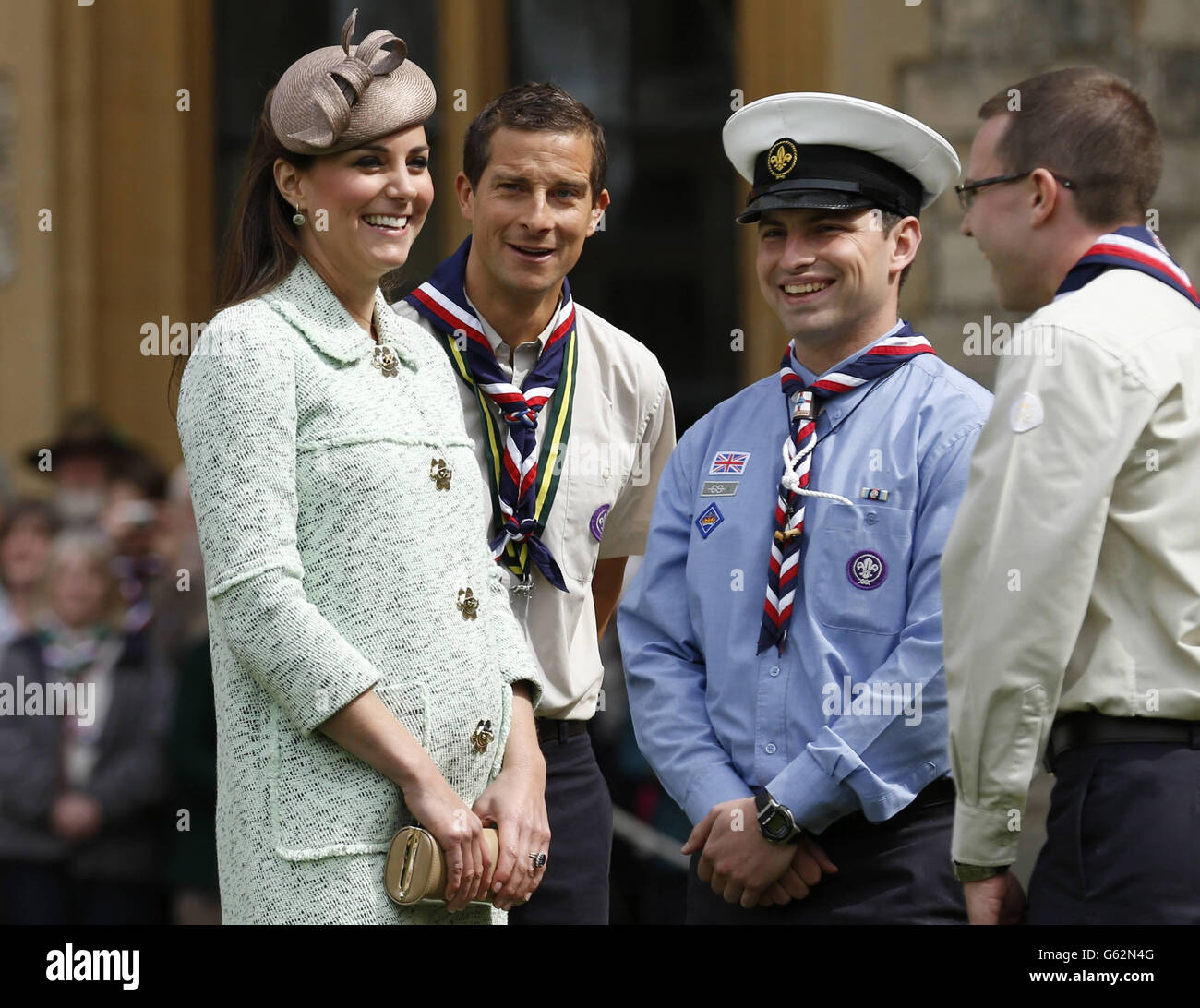 The Duchess of Cambridge meets Chief Scout Bear Grylls (2nd left) and ...