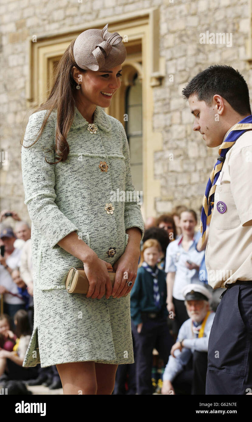 National Review of Queen's Scouts Stock Photo - Alamy