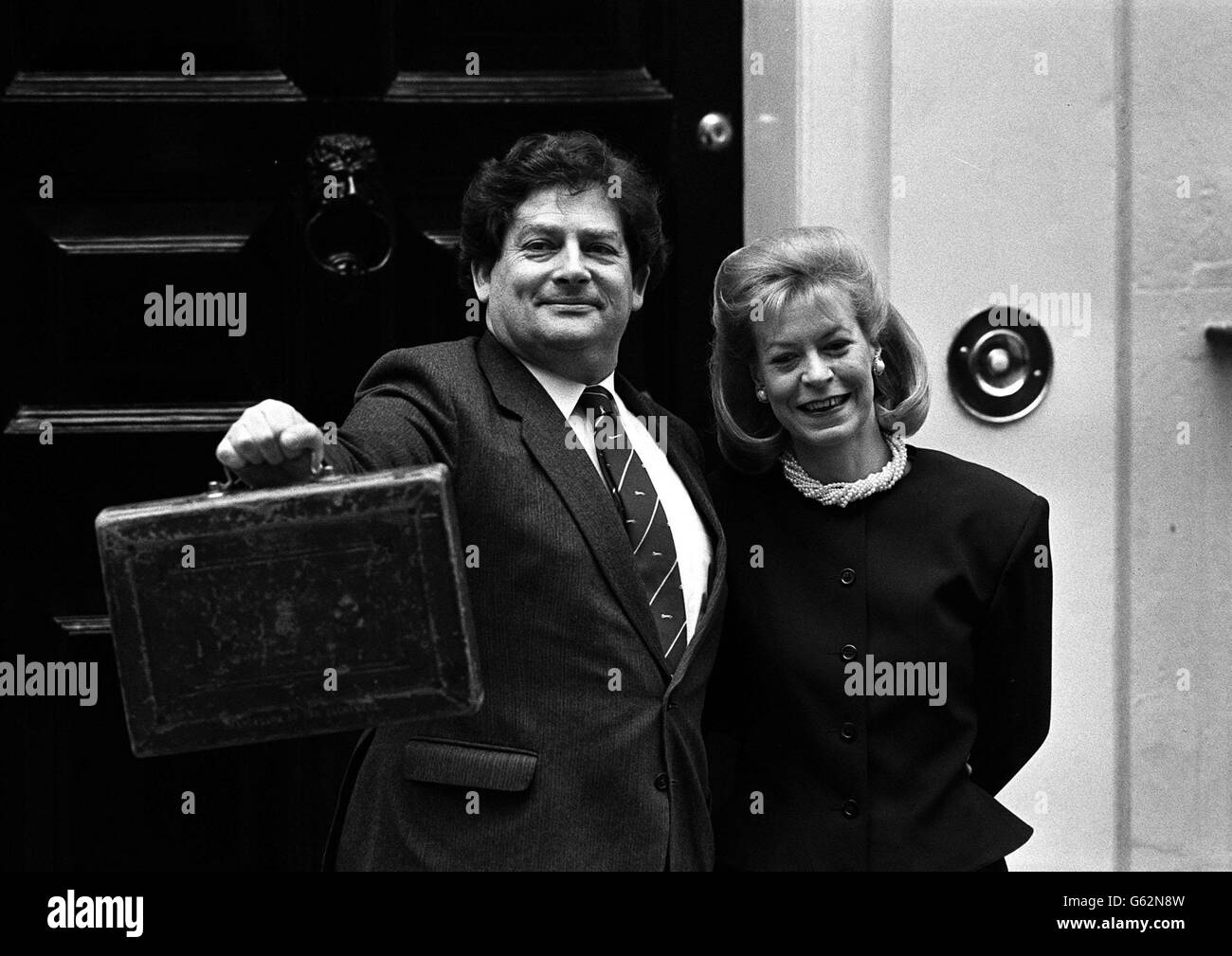 Chancellor nigel lawson with his wife therese hi-res stock photography ...