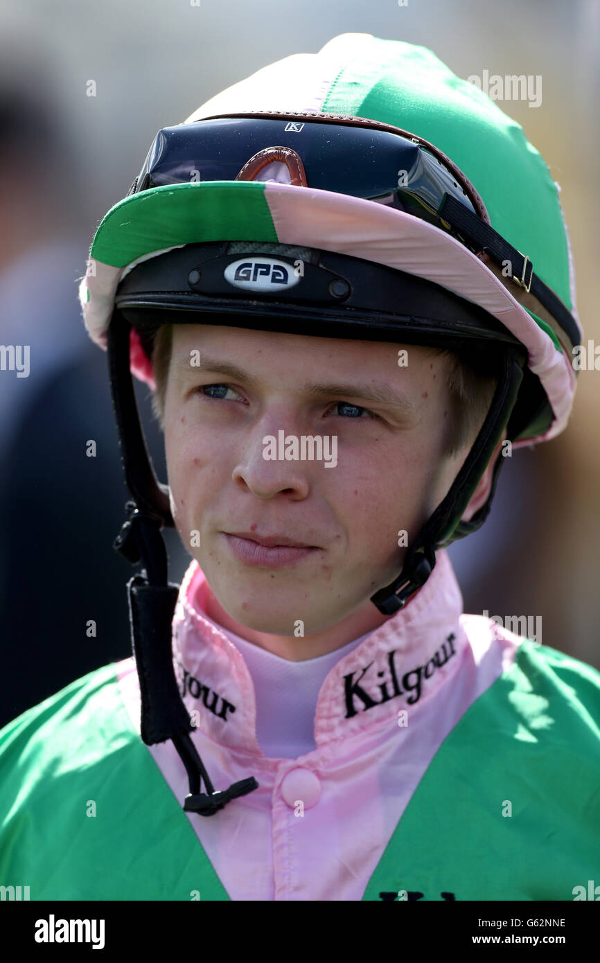 Jockey David Probert at Newbury Racecourse, Berkshire Stock Photo - Alamy
